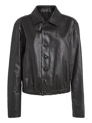 LEMAIRE Soft Leather Blouson Jacket - Brown