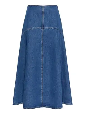 Max Mara Denim Midi Skirt - Navy
