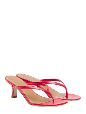 Staud Freja Leather Thong Sandals - Red