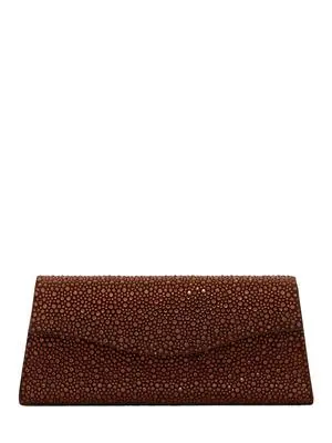Elie Saab Crystal-embellished Clutch - Brown