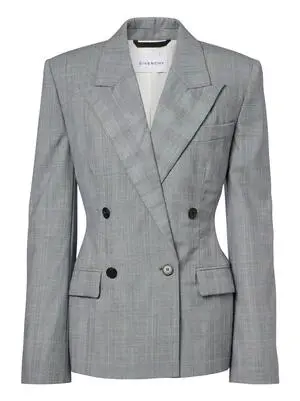 Givenchy Checked Wool Jacket - Grey