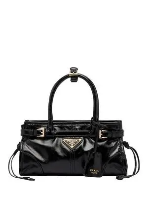 Prada Bonnie Mini Leather Top-handle Bag - Black