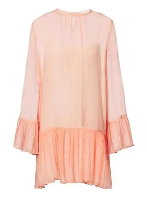 Ulla Johnson Emmeline Silk Chiffon Ruffled Minidress - Orange