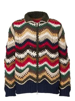 Sacai Chevron Crochet Blouson Jacket - Multicoloured