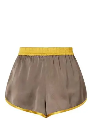 Staud Aero Satin Shorts - Neutrals