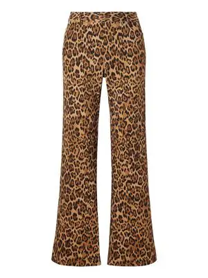 Anna Sui Animal-print Cotton-blend Wide-leg Pants - Animal Print