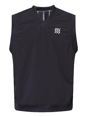 MANORS Reversible V-neck Stretch-woven Gilet - Black