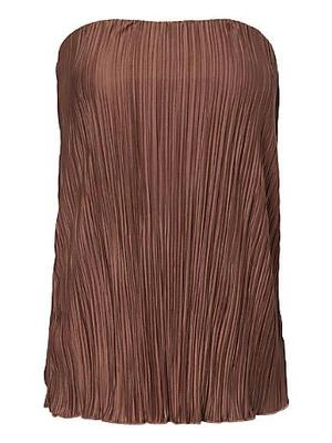 4TH & RECKLESS Olivia Plisse Woven Bandeau Top - Chocolate