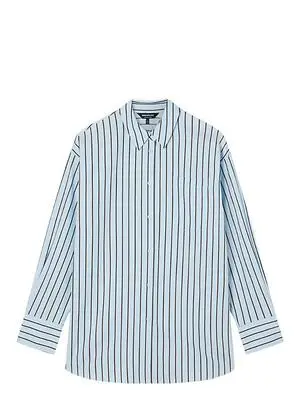 Whistles Striped Oversized Cotton-blend Shirt - Multi-coloured