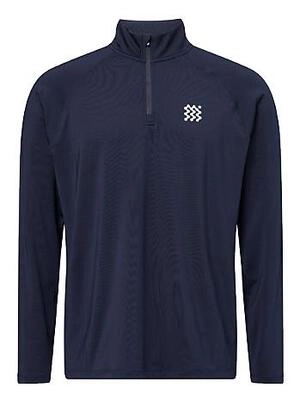 MANORS Quarter Zip Mid-layer Stretch-woven Top - Navy