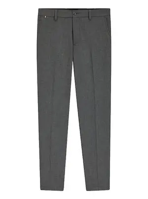 BOSS Tapered-leg Slim-fit Cotton-blend Trousers - Black