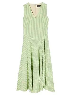 Whistles Checked Asymmetric Cotton Midi Dress - Multi-coloured