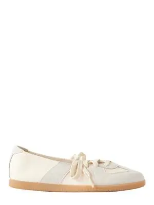 MAISON MARGIELA Replica Suede-trimmed Leather Sneakers - Neutrals
