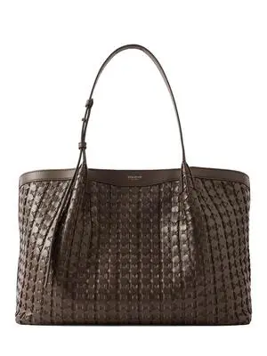 SERAPIAN Secret Mosaico Leather Tote - Brown