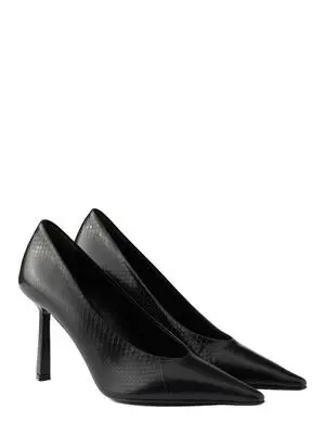 Prada Ayers Leather Pointed Toe Pumps - Black