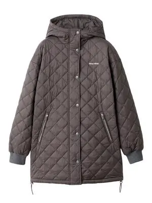 Miu Miu Technical Pongé Down Jacket - Hematite