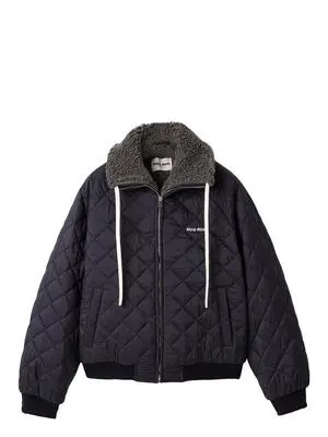 Miu Miu Technical Pongé Down Jacket - Navy