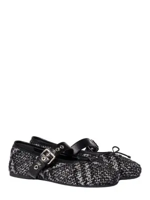 Miu Miu Wool And Silk Ballerinas - Black