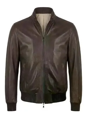 ARTE ANTWERP Zip-up Leather Jacket - Brown