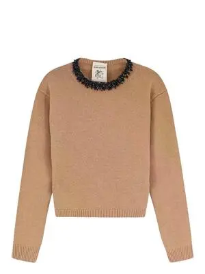 SEMICOUTURE Denny Bead-embellished Sweater - Neutrals