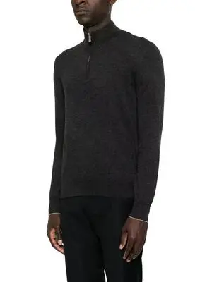Brunello Cucinelli Half-zip Wool Sweater - Grey