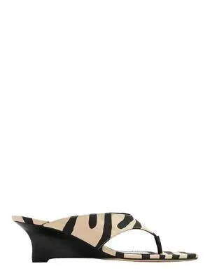STUART WEITZMAN Zebra Print Wedge Sandals - Neutrals