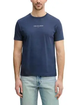 TRUSSARDI Logo-print Short-sleeve T-shirt - Blue