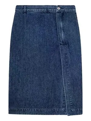 MSGM Slit-detail Midi Skirt - Blue