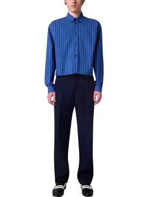 MSGM Pleated-detail Tailored Trousers - Blue