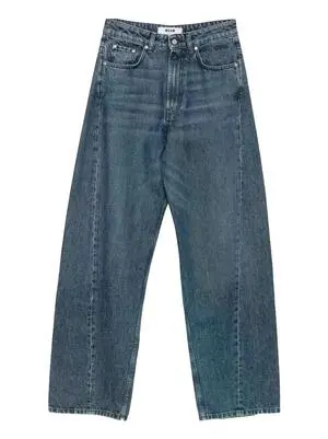 MSGM Logo Patch Wide-leg Jeans - Blue