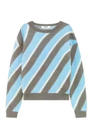 MSGM Diagonal-stripe Sweater - Blue