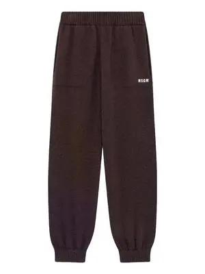 MSGM Logo Print Track Pants - Brown