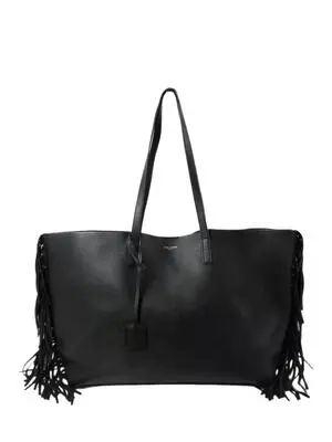 Saint Laurent Fringe-detail Leather Tote Bag - Black