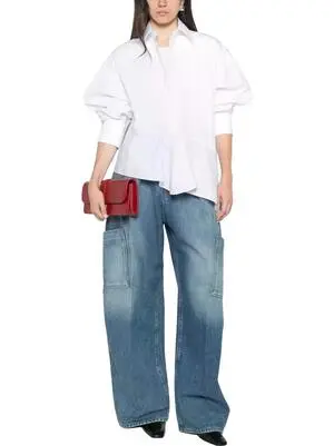 Sportmax Pleated-detail Cargo Jeans - Blue