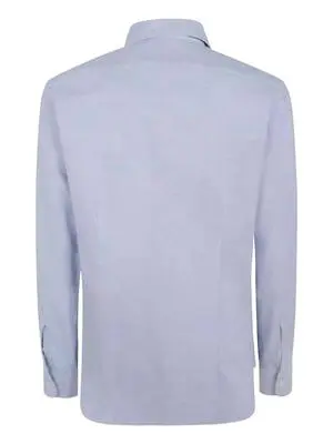 BARBA NAPOLI Button-up Long-sleeve Shirt - Blue