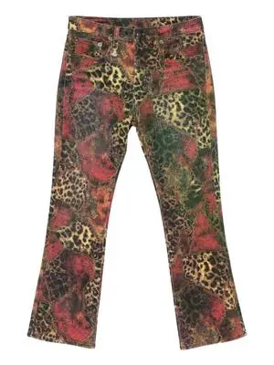 R13 Kick Leopard-print Jeans - Red