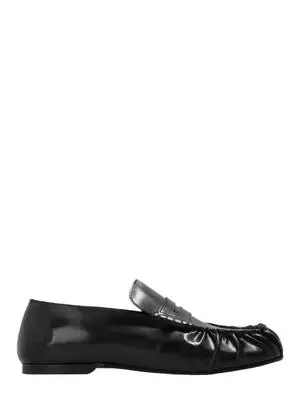ALOHAS Aven Ruched Leather Loafers - Black