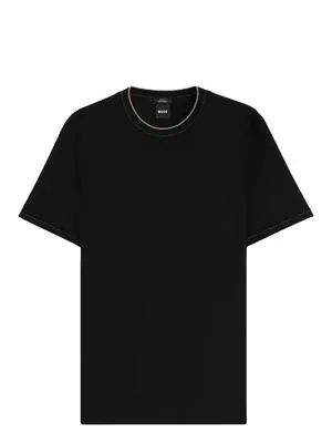 BOSS Slim-fit Contrast-trim T-shirt - Black