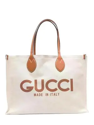 Gucci Large -print Tote Bag - Neutrals