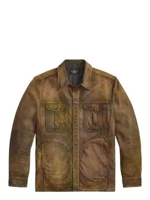 Ralph Lauren Patch-pocket Leather Shirt - Brown