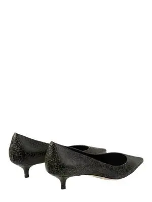 JIMMY CHOO Amelia Cracked Leather Pumps - Black