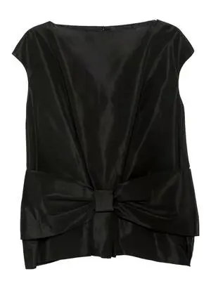 Simone Rocha Bow-detail Peplum Top - Black