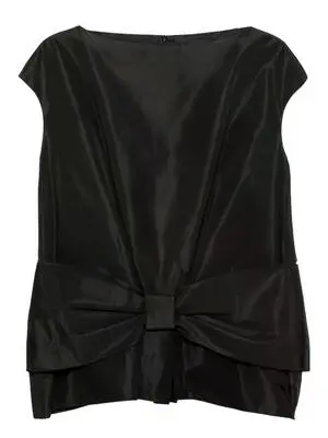 Simone Rocha Bow-detail Peplum Top - Black