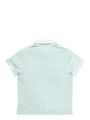 Acne Studios Logo Embroidered Pinstriped Polo Shirt - Green
