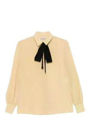 Valentino Garavani Bow-detail Buttoned Shirt - Neutrals