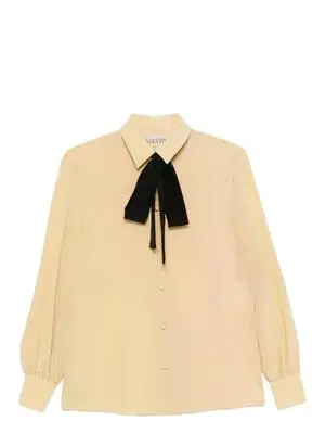 Valentino Garavani Bow-detail Buttoned Shirt - Neutrals