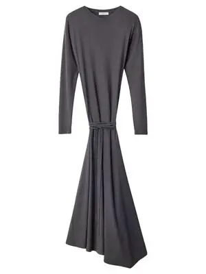 LEMAIRE Fluid Long-sleeve Dress In Silky Jersey Crepe - Grey