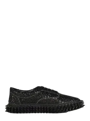 DOUBLET Glitter Embellished Lace-up Sneakers - Black
