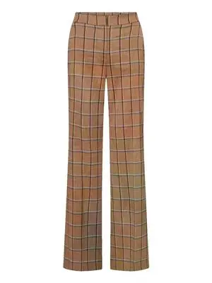 Veronica Beard Check Pattern Trousers - Brown