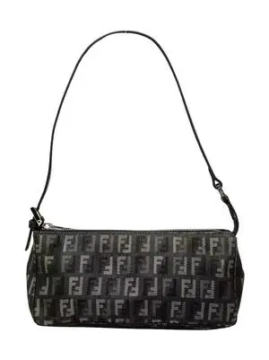 Fendi 2000-2010 Zucchino Denim Pochette Shoulder Bag - Blue